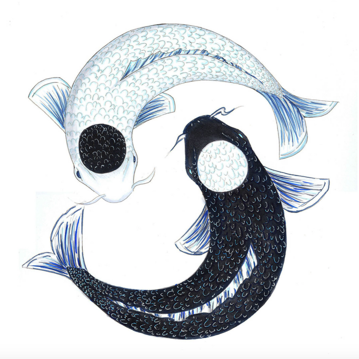 tai chi fish tattoo sticker – 雑居ビル